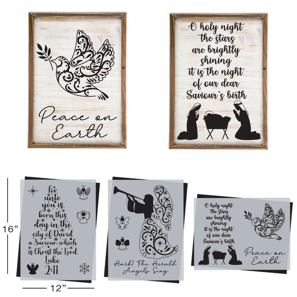SOTMC - October 2023: Angels & Nativity Stencil Set, 12"x16" (3 pack ...