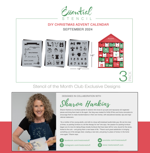 SOTMC - September 2024: Sharon Hankins Collab stencil set, 12"x16" (3 ...