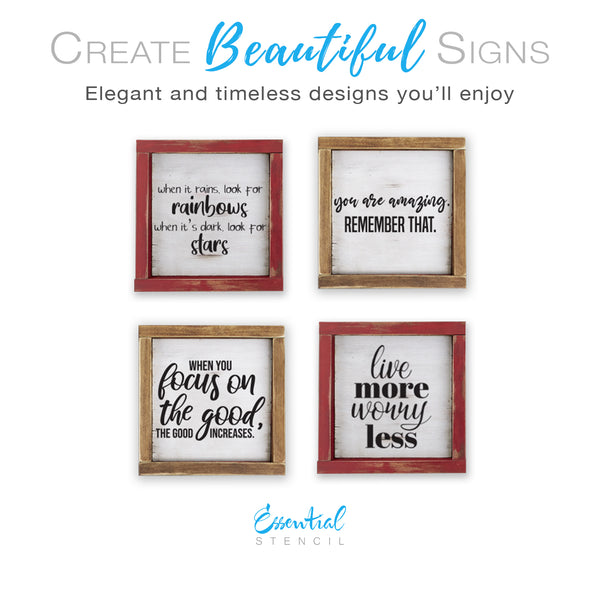 Inspirational Quotes Sign Stencil (Club Exclusive) - Stencil of the ...