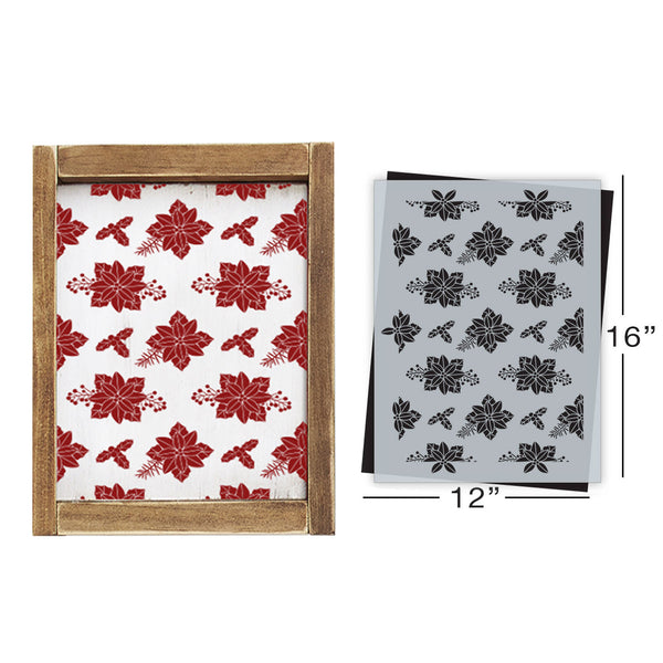 Poinsettia Repeatable Pattern Stencil (Club Exclusive) - Stencil of the ...